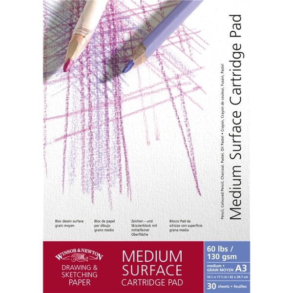 Winsor&Newton MEDIUM SURFACE DRAWING PADS 130GSM 30 SHEETS A4