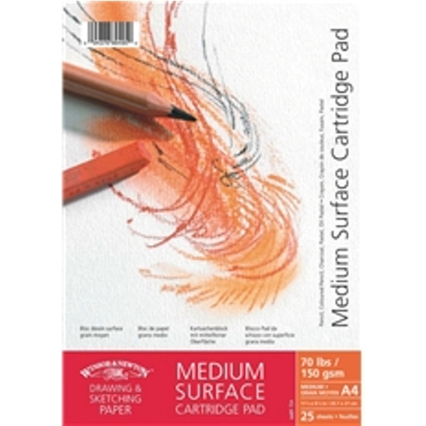 Winsor&Newton MEDIUM SURFACE DRAWING PADS CARTRIDGE PAD 150GSM SPIRAL A3