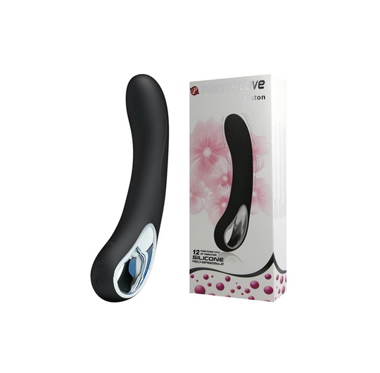 Pretty love crni silikonski vibrator sa više vrsta vibracija, D00966