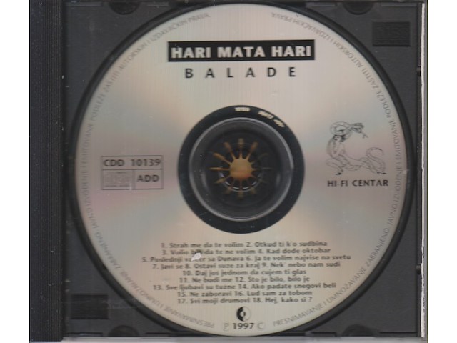 cd / HARI MATA HARI - BALADE - original !!!!!!!!!!