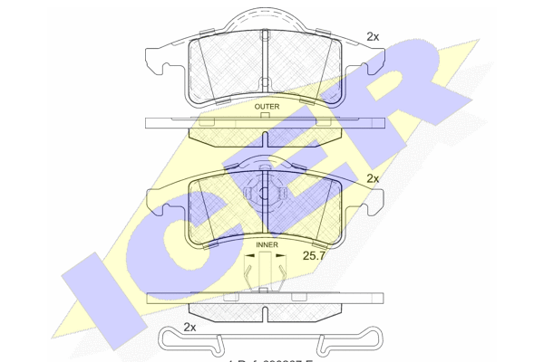 Zadnje kočione pločice IE181399 - Jeep Grand Cherokee II 99-00