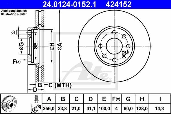 Prednji kočioni diskovi 24.0124-0152.1 - Opel Astra 98-04