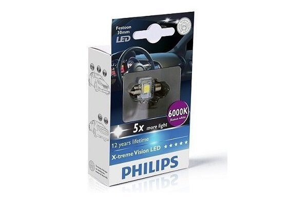 Sijalica C5W LED Philips X-TremeVision (30 mm) 6000K - PH129416000KX1