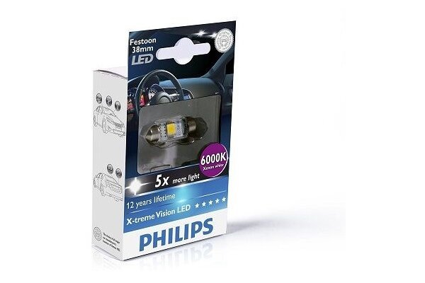 Sijalica C5W LED Philips X-TremeVision (38 mm) 6000K - PH128596000KX1