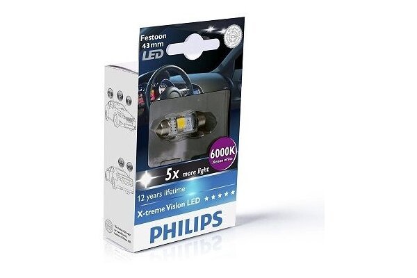Sijalica C5W LED Philips X-TremeVision (43 mm) 6000K - PH129466000KX1
