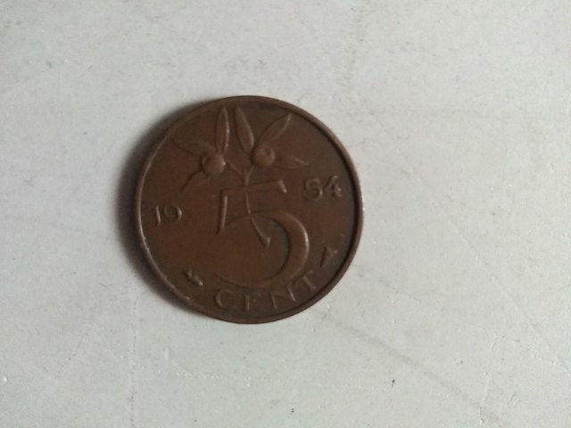 5 centi Holandija, 1954.god.