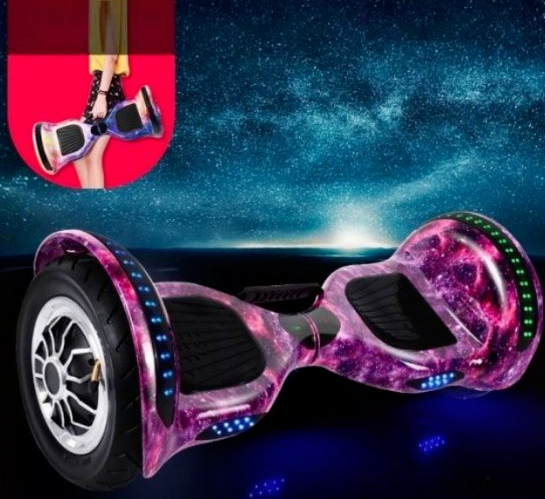 Hoverboard sa ruckom- Elektricni Skuter 10″ Galaxy ljubicast