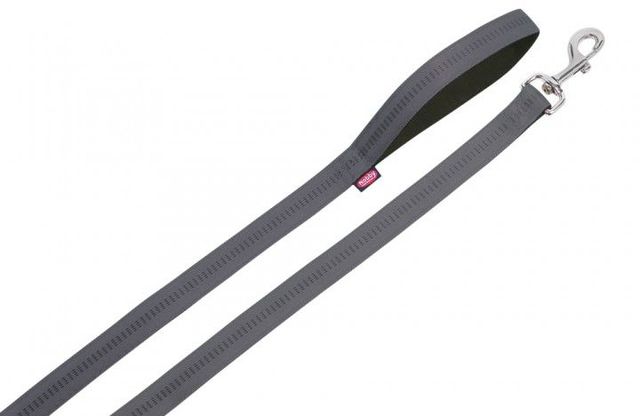 Povodac Soft Grip 120cm, 25mm sivo crni