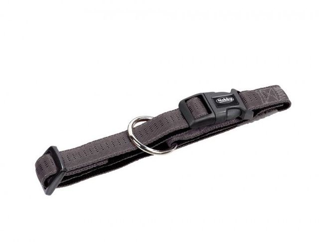 Ogrlica za pse Soft Grip 15mm 25-35cm sivo crna