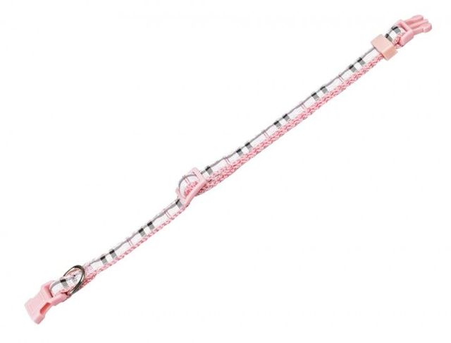 Ogrlica za pse karo roze 10mm 20-35cm