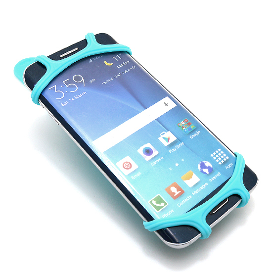 Drzac za mobilni telefon za bicikl i motor Soft grip plavi