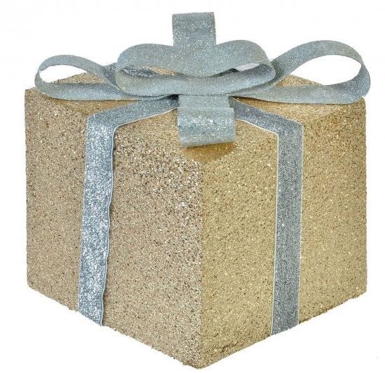 Novogodišnja poklon kutija – zlatno-srebrna