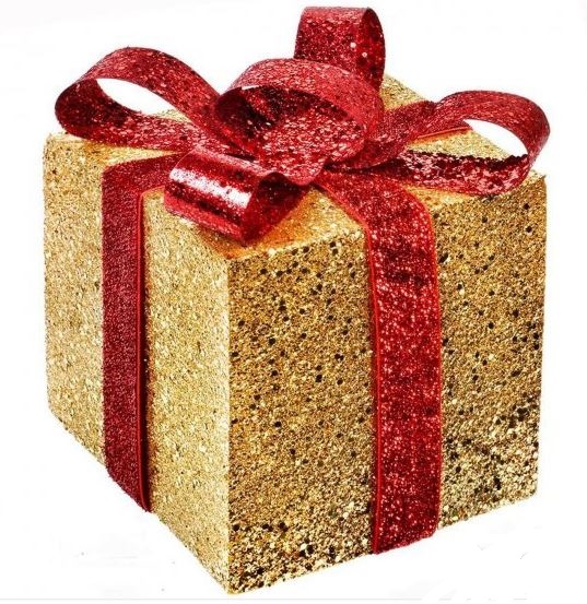 Novogodišnja poklon kutija – zlatno-crvena