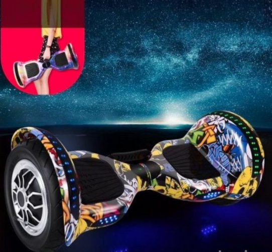 Hoverboard sa ruckom- Elektricni Skuter 10″ Sareni HipHop