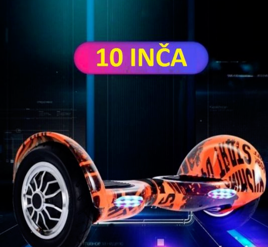 Hoverboard sa ruckom- Elektricni Skuter 10″ Orange sareni