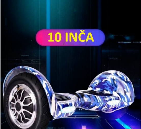 AKCIJA Hoverboard sa ruckom- Elektricni Skuter 10″ Army plav
