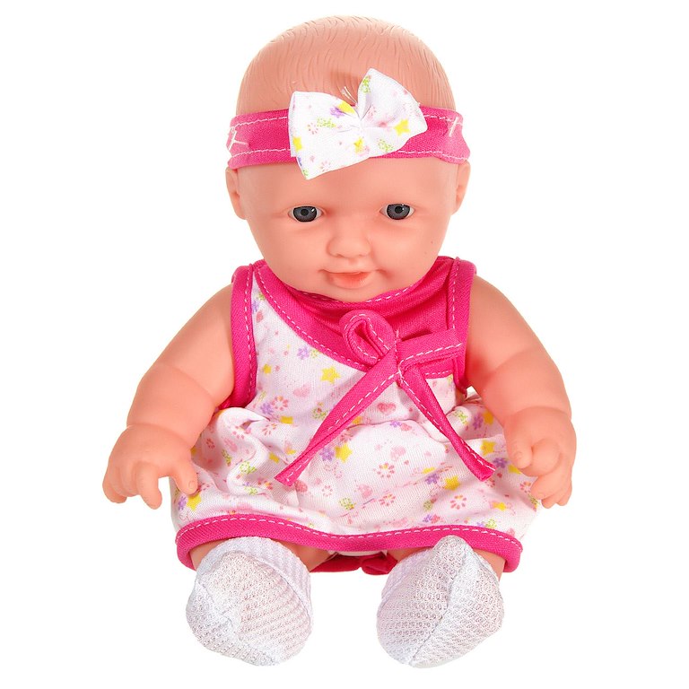 Beba u roze – beloj haljinici sa trakicom