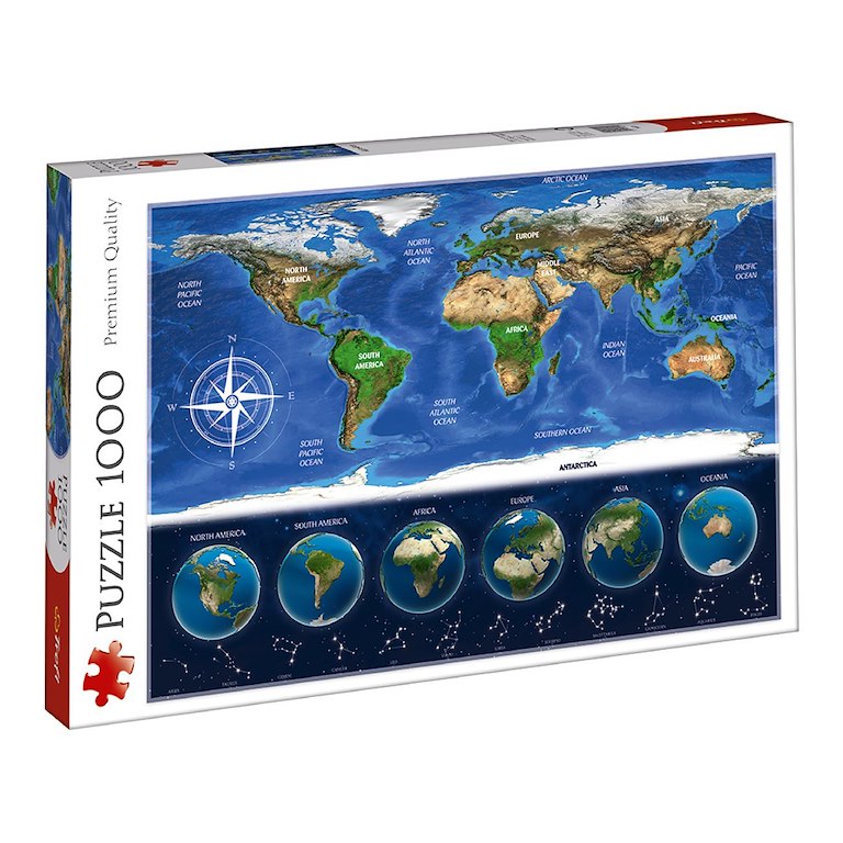 Svetska mapa – 1000 puzle