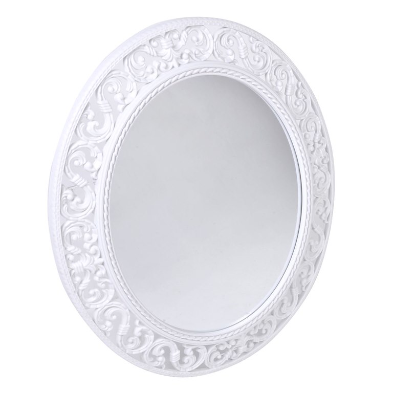Zidno ogledalo sa elegantnim belim ramom 34×38 cm