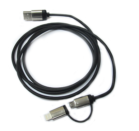 USB data kabal METAL micro 2u1 1.5m crna