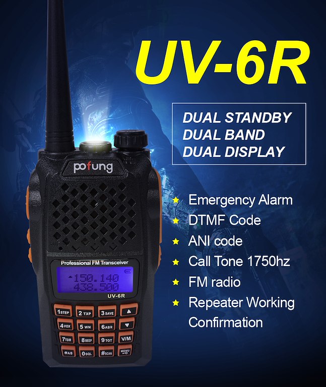 Baofeng UV-6R Dual-Band radio stanica