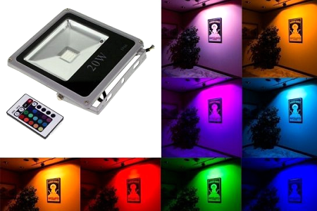 LED RGB Reflektor sa daljinskim 20W