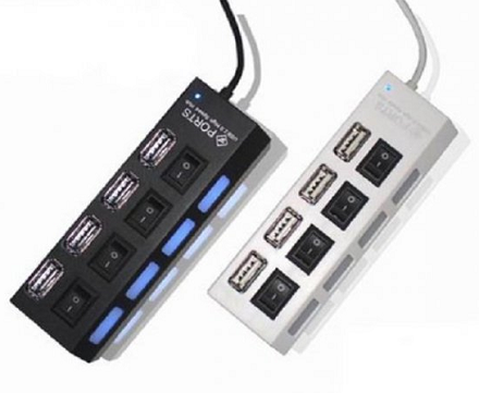 USB HUB 2.0 sa 1 na 4 priključka i prekidačima za svaki USB ulaz