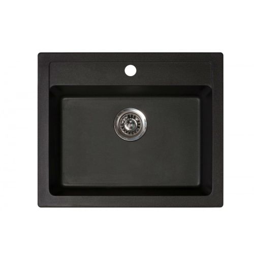 METALAC Granitna sudopera X Granit Quadro 60 600x500 fi 90 sa sifonom CRNA 161965