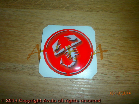 Stiker 72mm "Abarth" crveni *10902850*