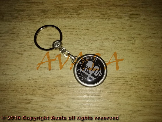 Privezak za ključeve "Alfa Romeo" carbon (crno-beli) *10903220*