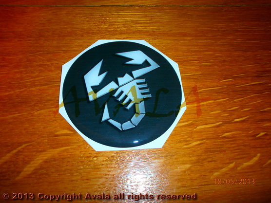 Stiker okrugli 80mm "Abarth" *10902639*