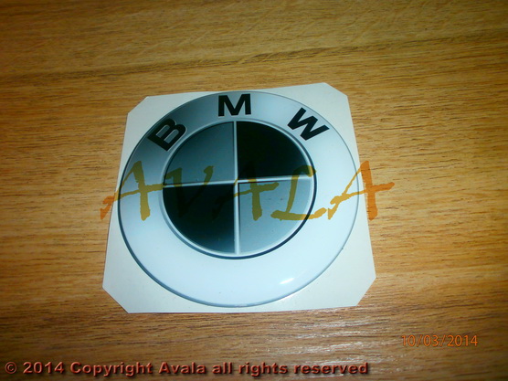Stiker okrugli 80mm "BMW" (crno-beli) *10902574*