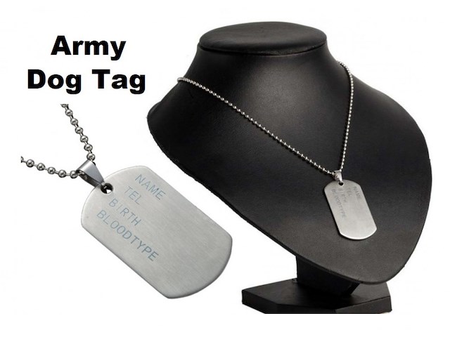 Nakit Dog Tag Army Ogrlica Sa Plocicom Model 1