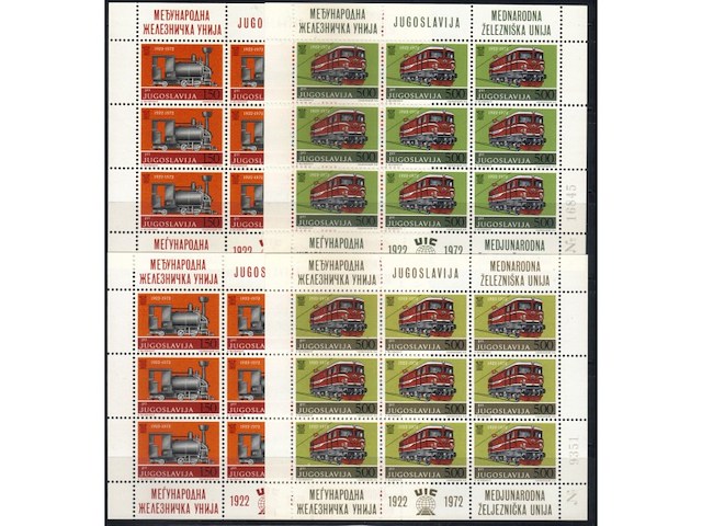 50 god UIC 1972.,tabačići-5 din u dve boje,čisto
