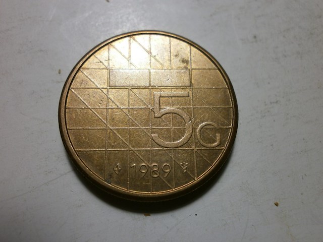 Netherlands 5 Gulden 1989