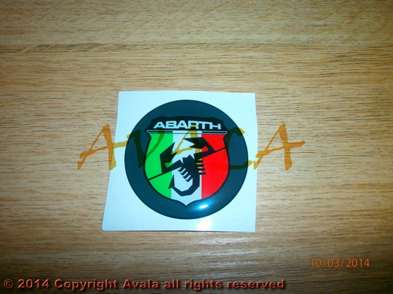 Stiker okrugli 50mm "Abarth" (novi znak) *10902547*