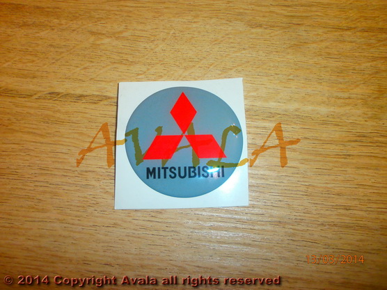 Stiker okrugli 50mm "MITSUBISHI" sivi *10902549*