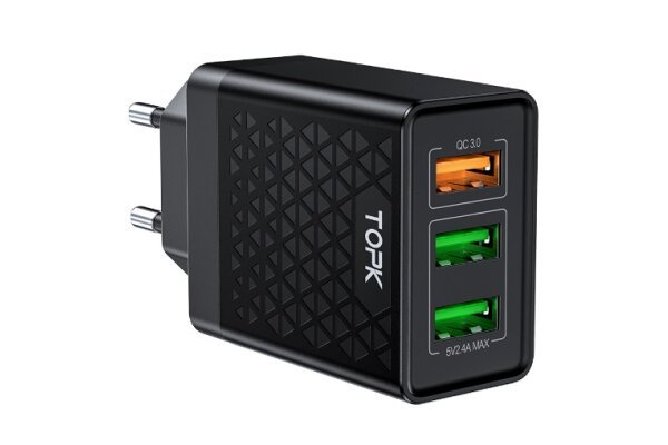Prenosni punjač Fast 3 USB QC3.0 30W 3A, brzo punjenje, 3 USB ulaza, vatrostalni materijal