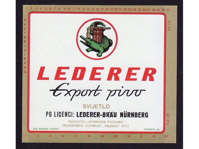 LEDERER pivo - 2 ETIKETE
