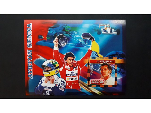 Formula 1 - Ayrton Senna - Guinea Bissau 2007. ** Bl