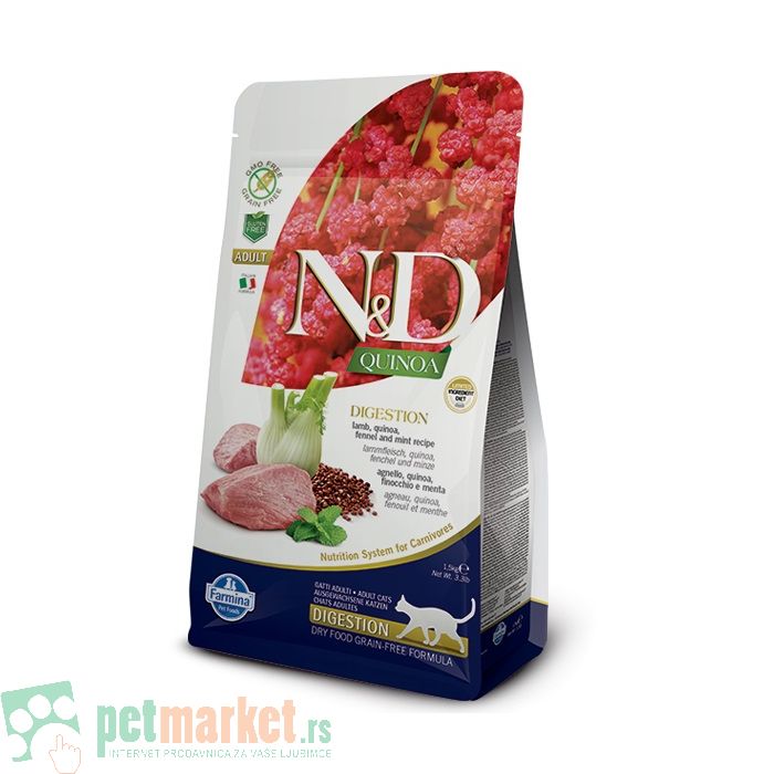 N&D Quinoa: Hrana za mačke sa problemima digestivnog trakta Digestion, Kinoa & Jagnjetina
