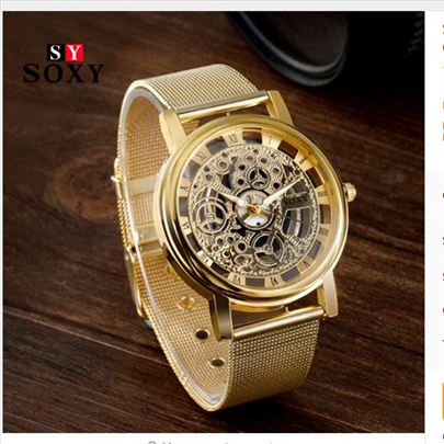Soxy Brand Golden Silver Luxury Hollow Steel Watch