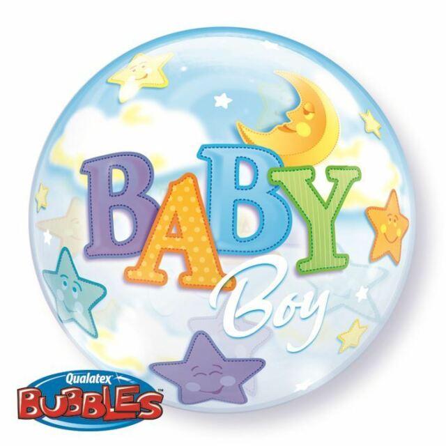 Bubble Baby Boy mesec i zvezde balon
