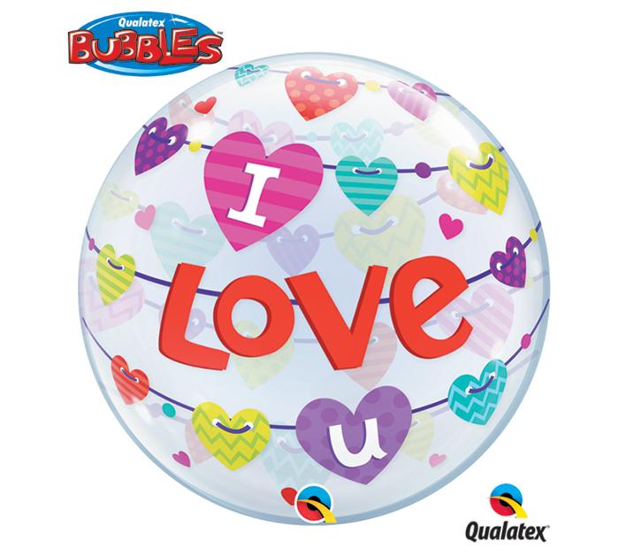 I Love you banner bubble balon
