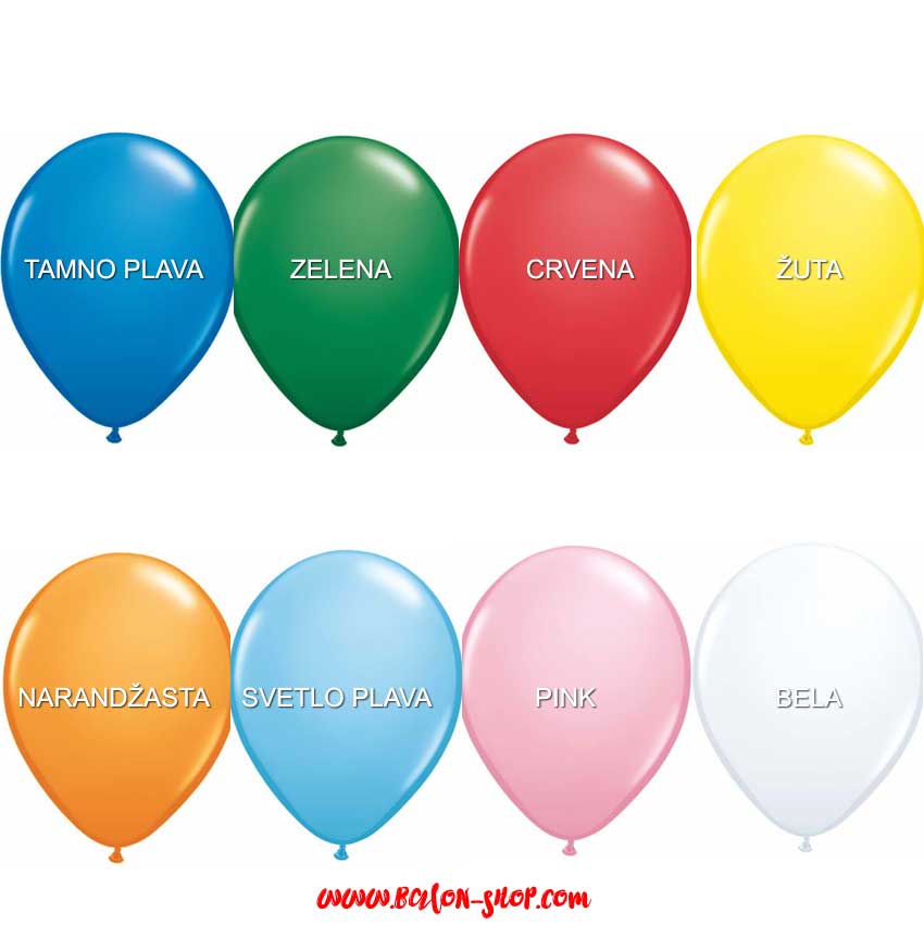 Okrugli baloni Standard boje 28cm
