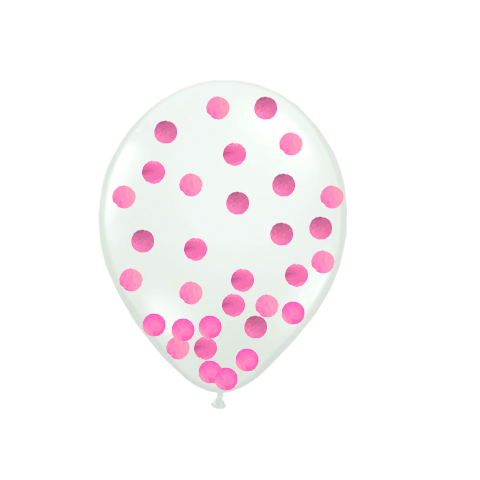 Baloni sa svetlo roze konfetama