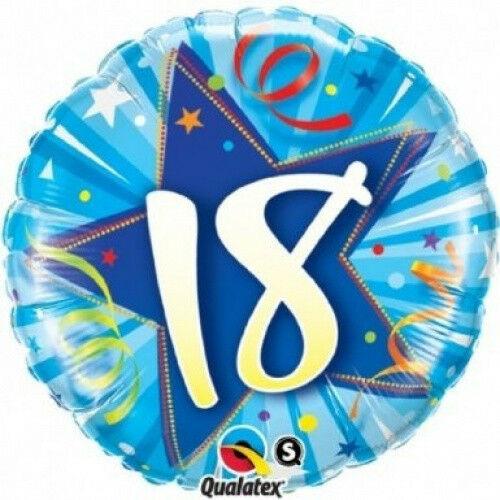 Balon za 18. rođendan plavi sa zvezdom
