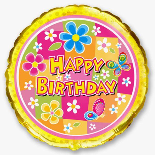 Folija baloni Happy Birthday Flowers