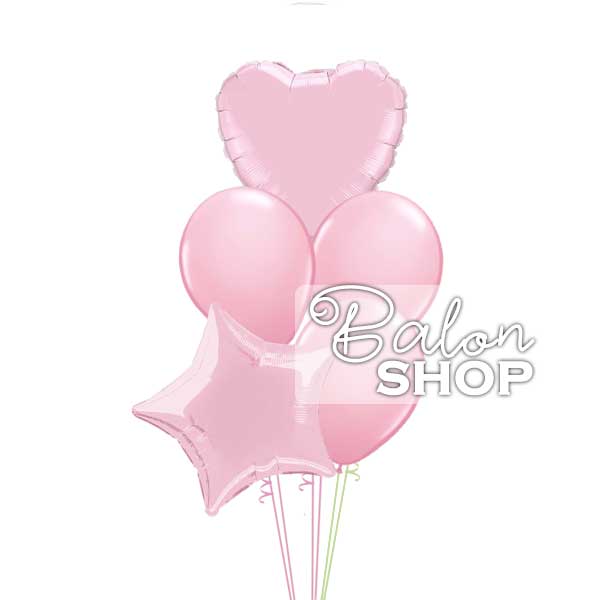 Roze baloni punjeni helijumom