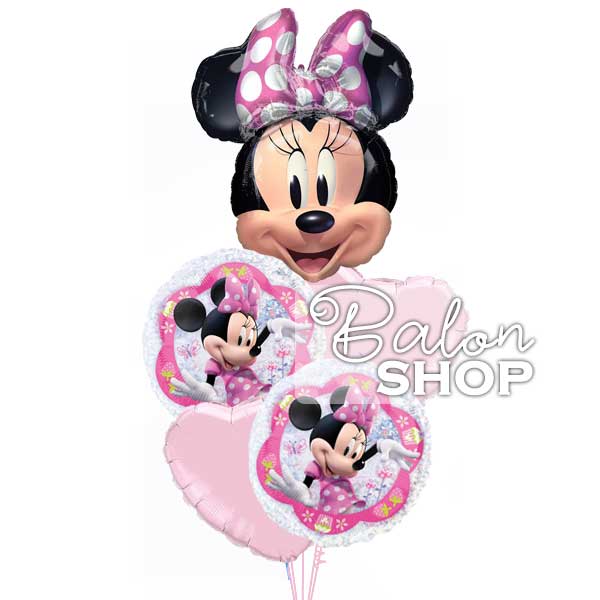 Pink Minnie Mouse buket balona